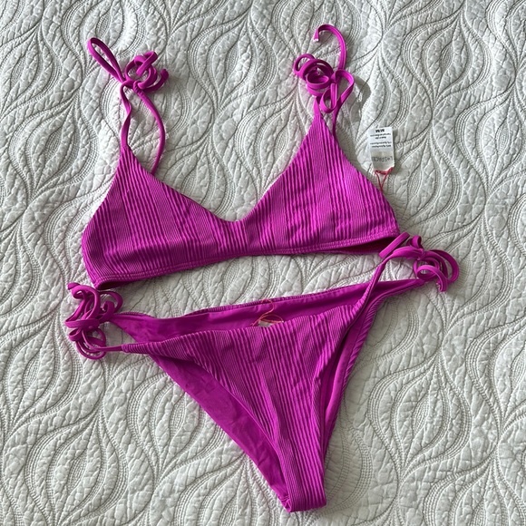 l*space | Swim | Lspace Ribbed Fuschia Hot Pink String Bikini | Poshmark